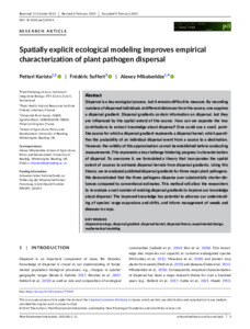 Spatially explicit ecological modeling improves empirical characterization of plant pathogen ...